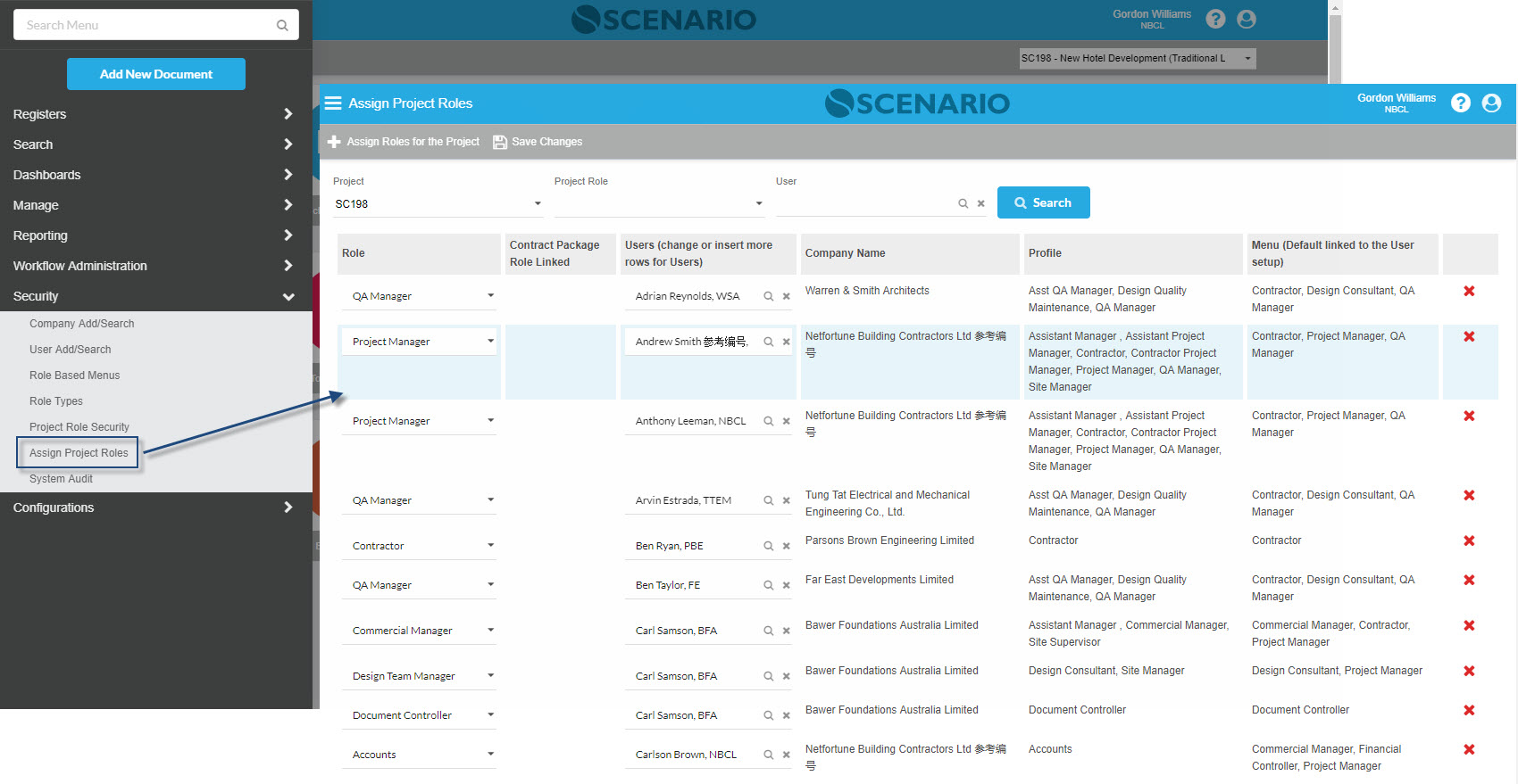Assign Project Roles