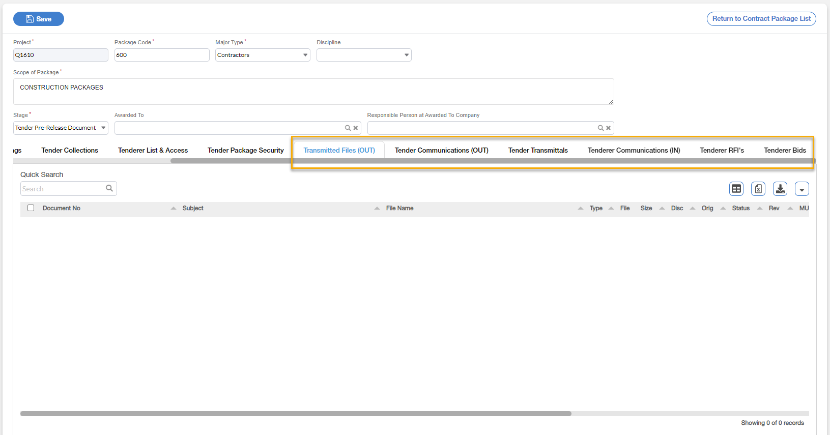 Tender Register Tabs (Dynamic 1...N)